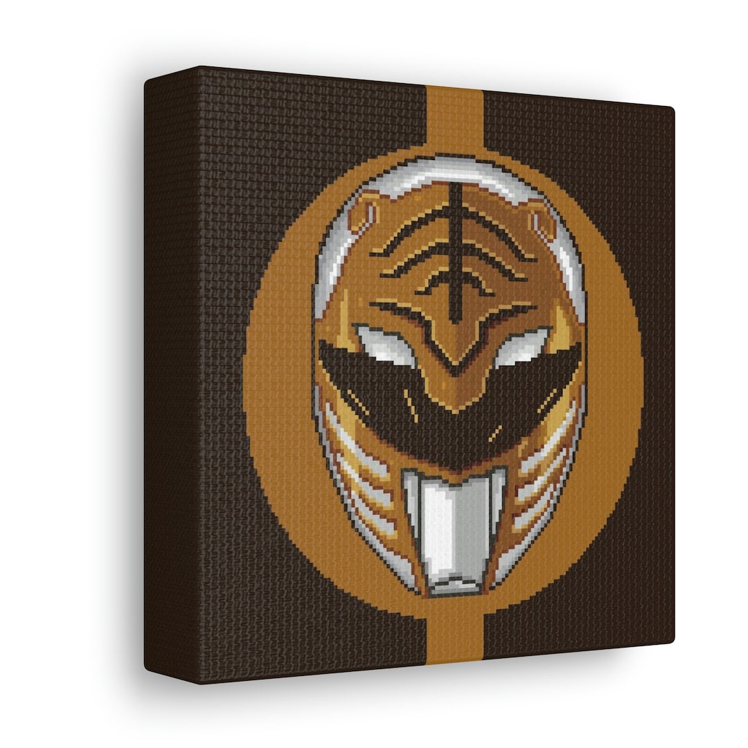 Power Rangers White Pixel Helmet Canvas - Etsy