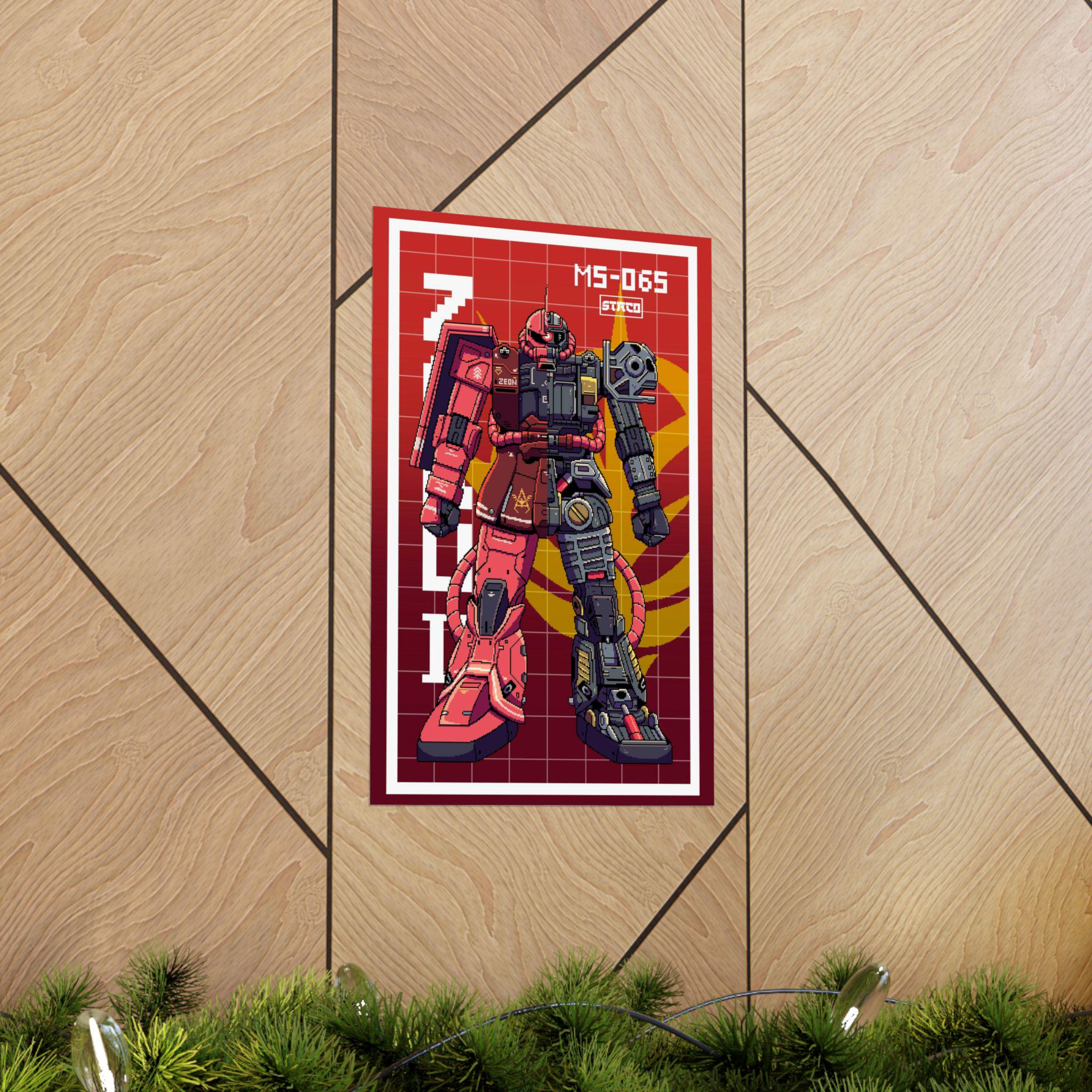 Pixel Art Zaku 2 Commander Type Matte Vertical Poster - Etsy