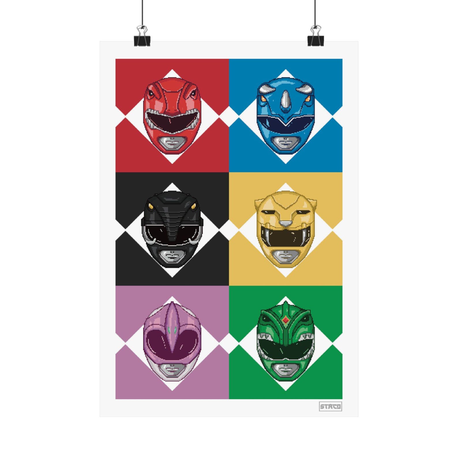 Power Rangers Pixel Art Matte Vertical Poster - Etsy Canada