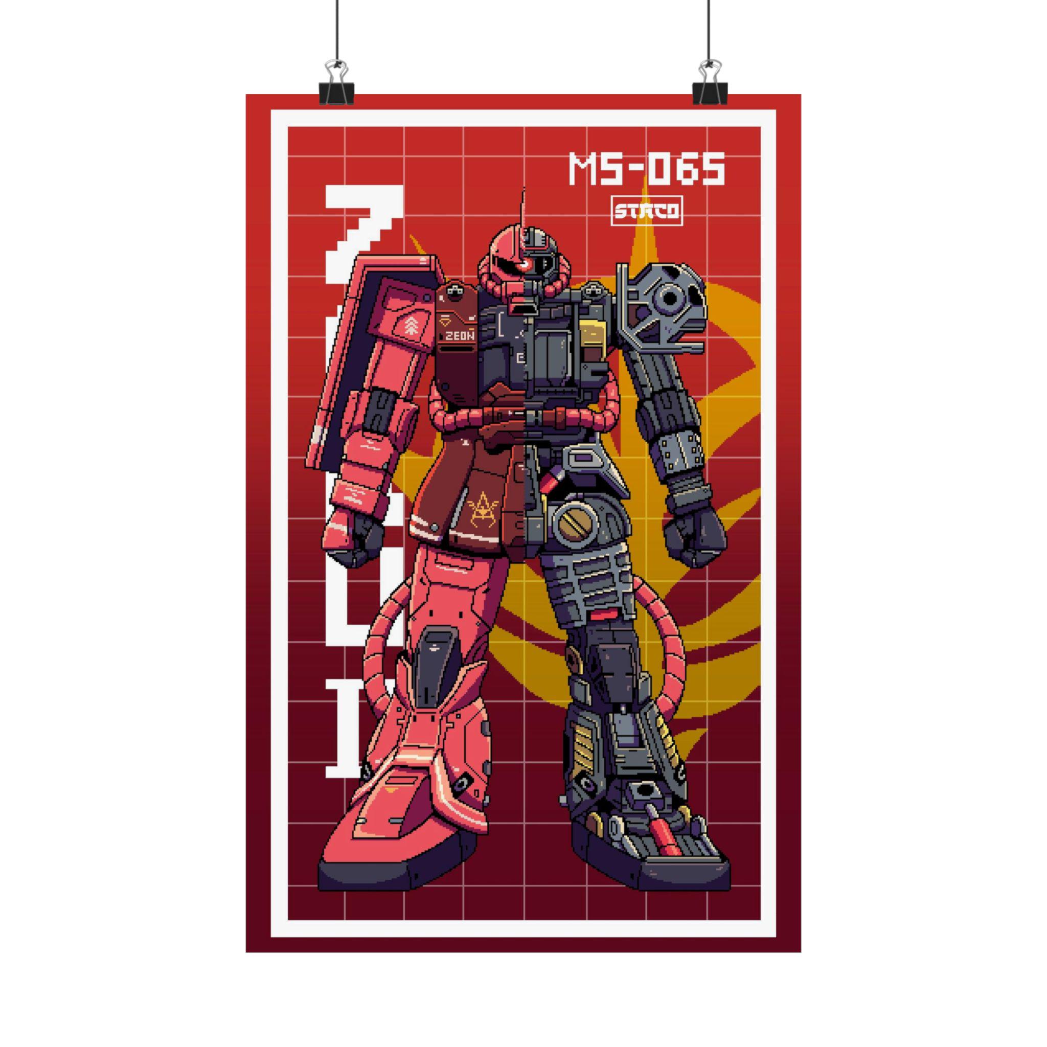 Pixel Art Zaku 2 Commander Type Matte Vertical Poster - Etsy
