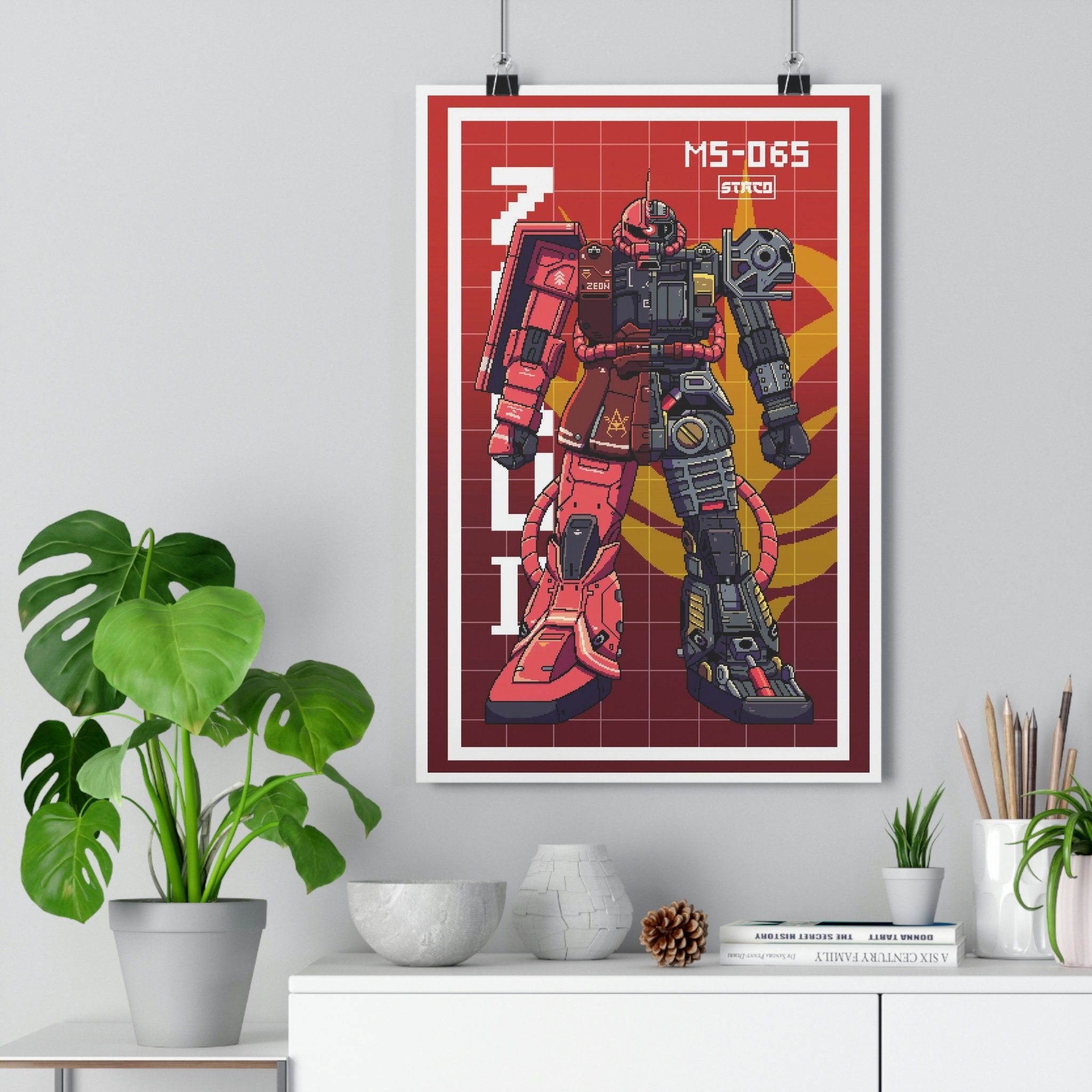 Zaku 2 Pixel Gundam Premium Poster - Etsy