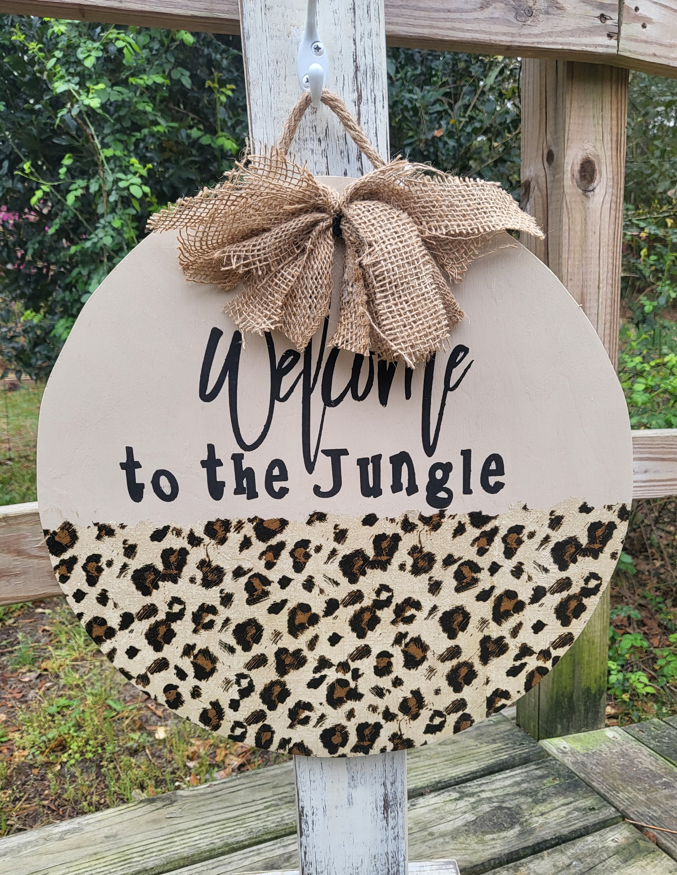 Welcome to the Jungle Wooden Door Hanger - Etsy