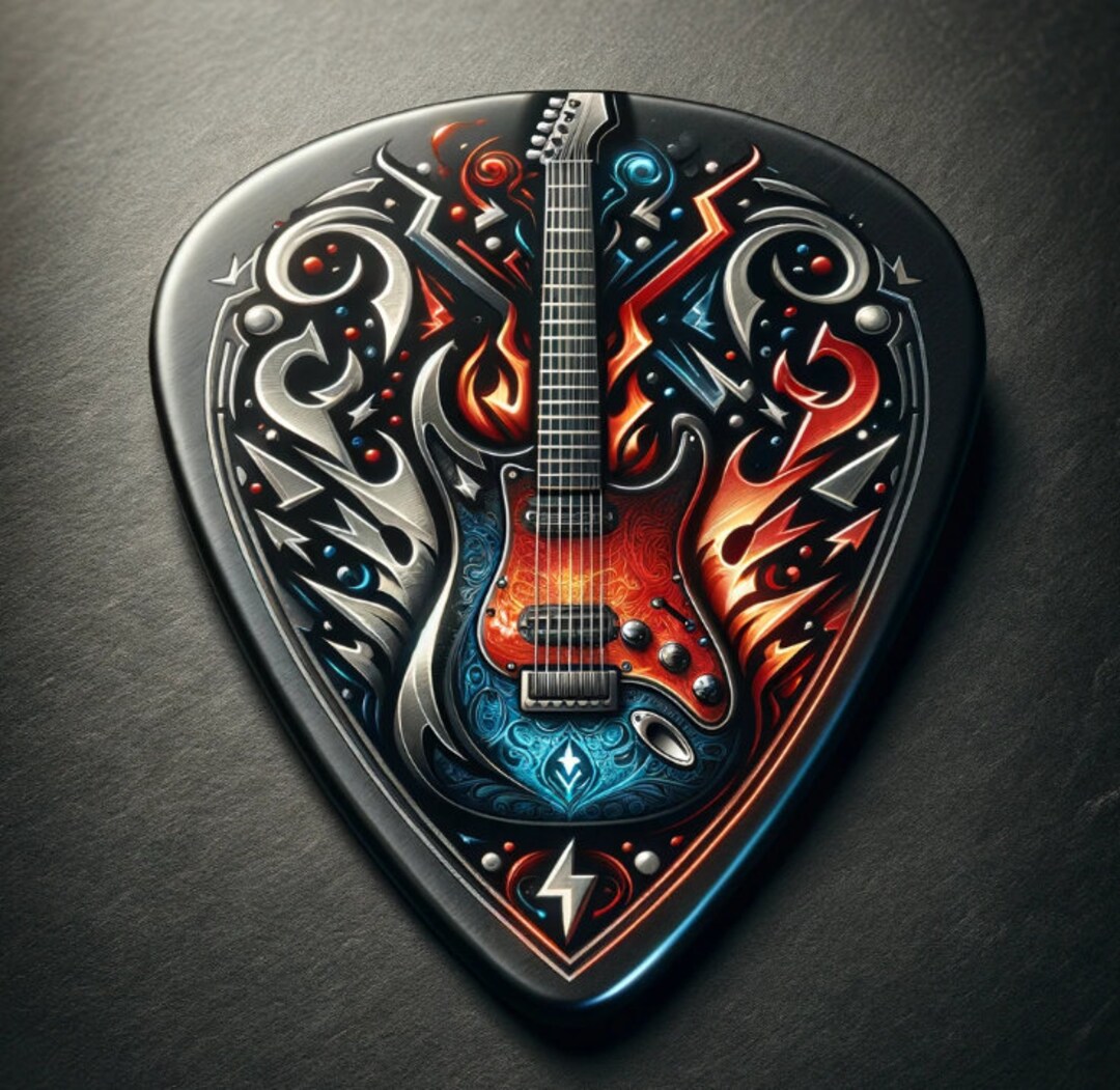 Rock Music Picks Rock and Roll Styled Guitar and Bass Plectrums Pack of ...