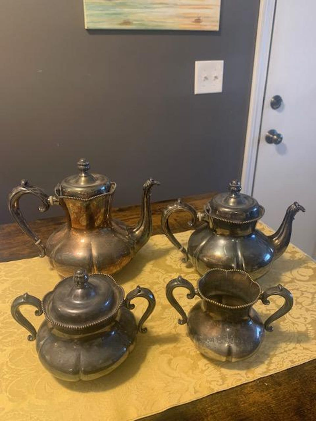 Simpson Hall Miller Silver Coffee and Teapot Set - Etsy