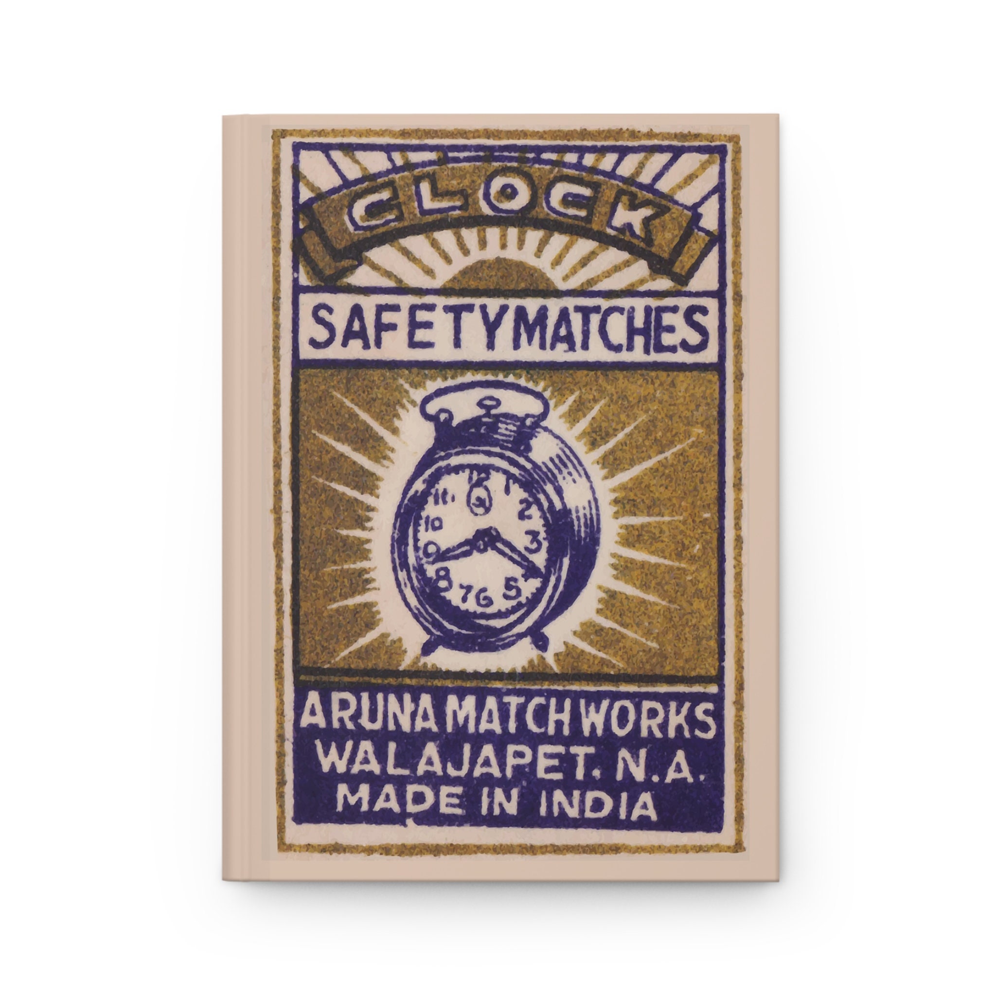 Retro Indian Matchbox Design | Clock | Hardcover Journal Matte - Etsy