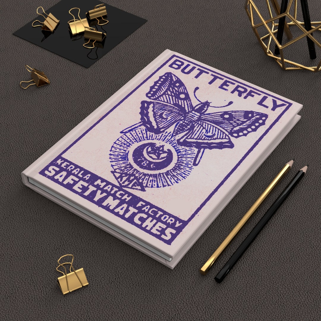 Retro Indian Matchbox Design Butterfly Hardcover Journal - Etsy