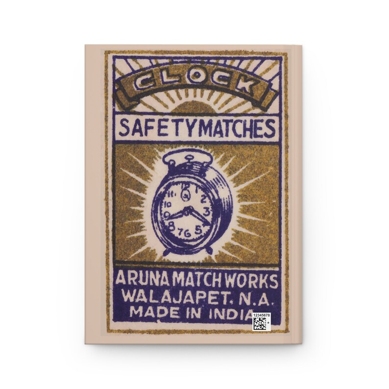 Retro Indian Matchbox Design | Clock | Hardcover Journal Matte - Etsy