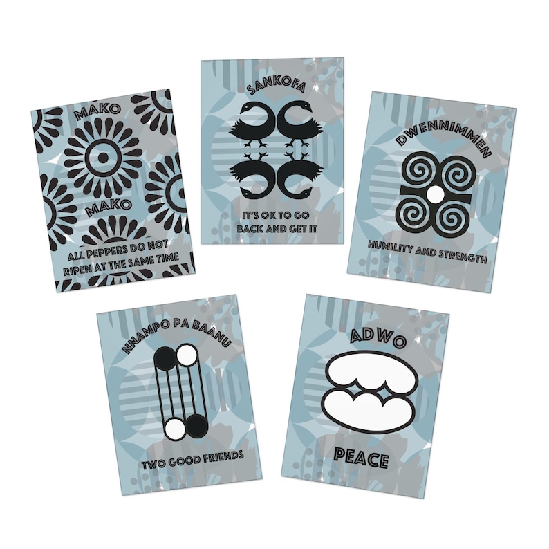 Greeting Cards, Adinkra Symbols, African Inspired, Blank Cards - Etsy