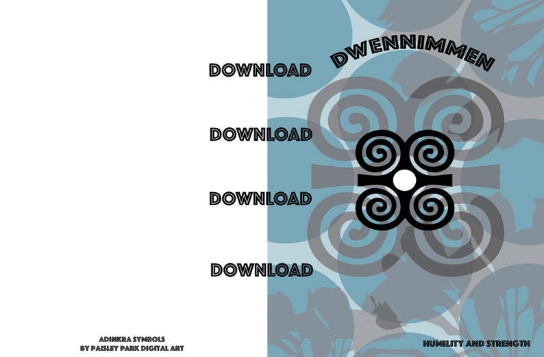 DWENNIMMEN, ADINKRA SYMBOL, Strength Ad Humility. Downloadable Card - Etsy