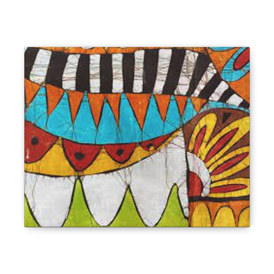 Canvas Gallery Wraps African Art Design Color Themed Bright Tribal ...