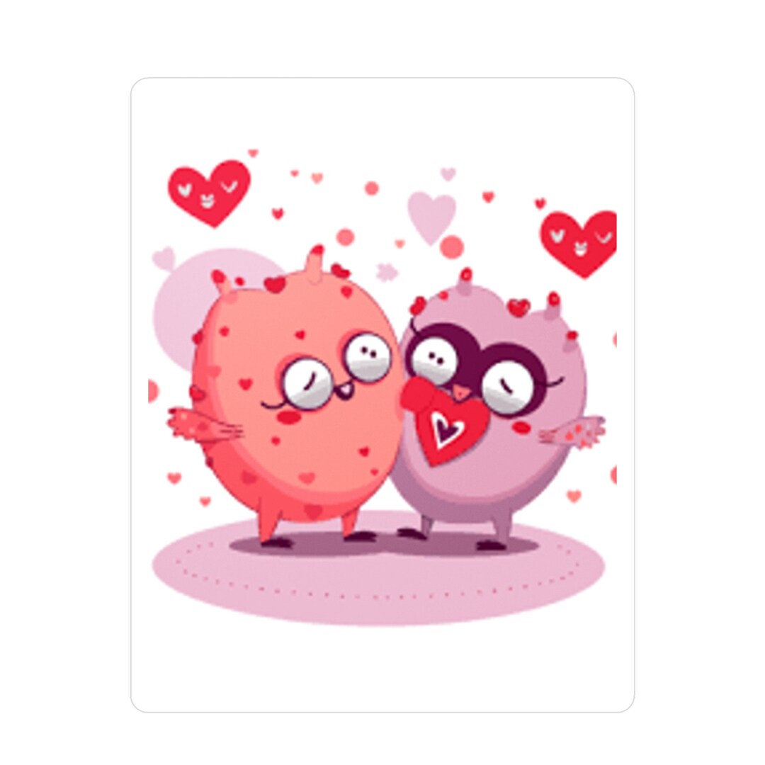 Kiss-cut Vinyl Decals of Two Cut Clip Art Monster Figures Celebrating ...