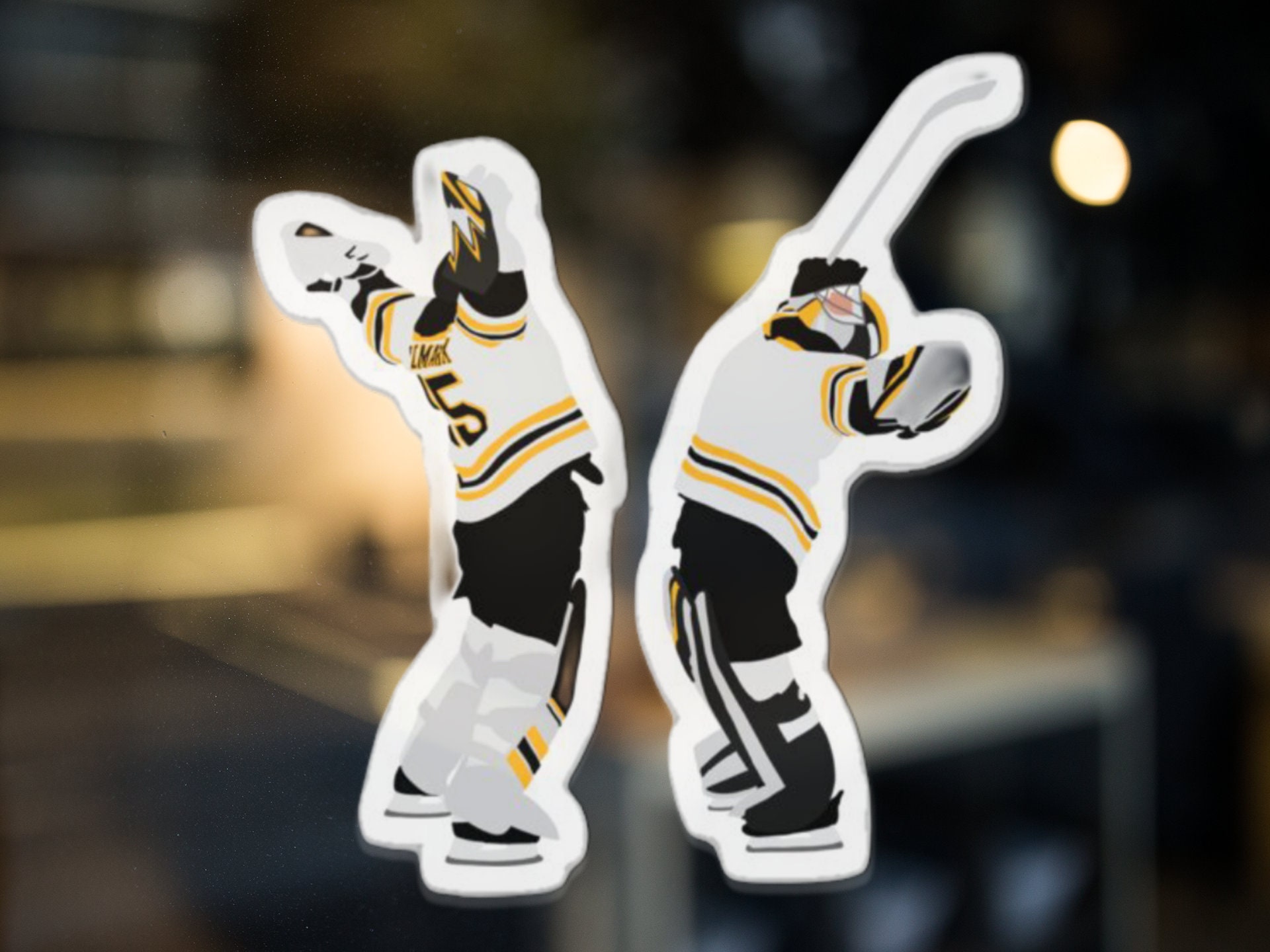 Boston Bruins Stickers Goalie Hug Stickers Hockey Sticker Nhl - Etsy
