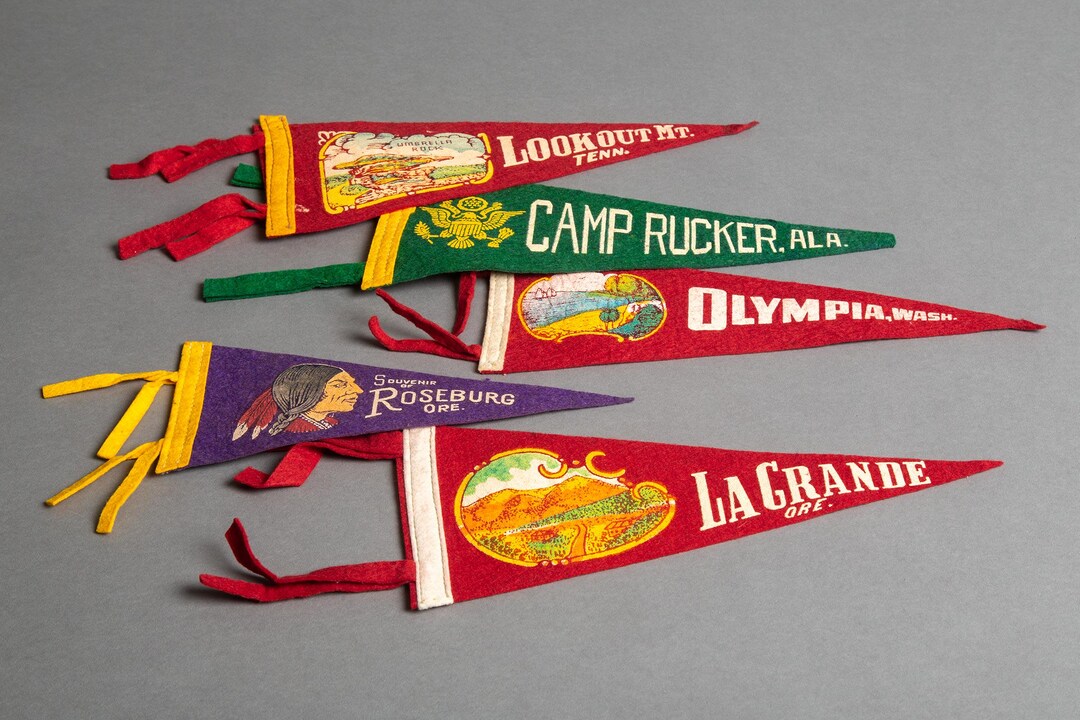Vintage Souvenir Mini Pennants - Etsy
