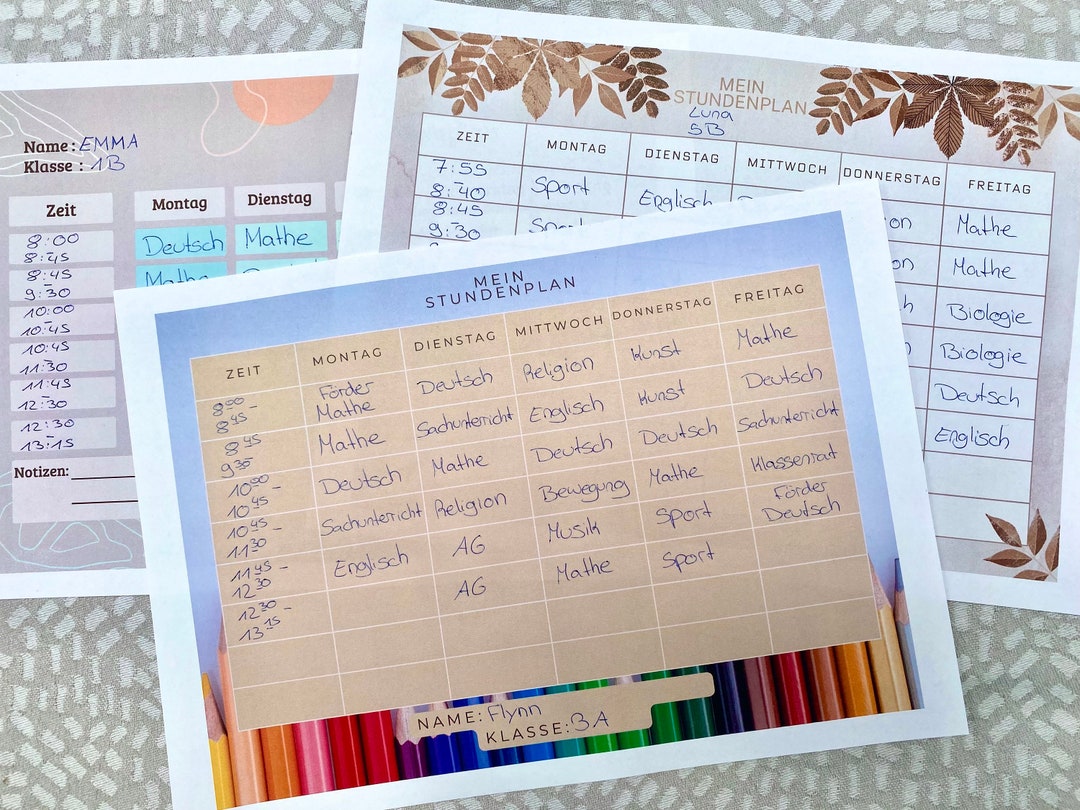 Printable Timetables - Etsy