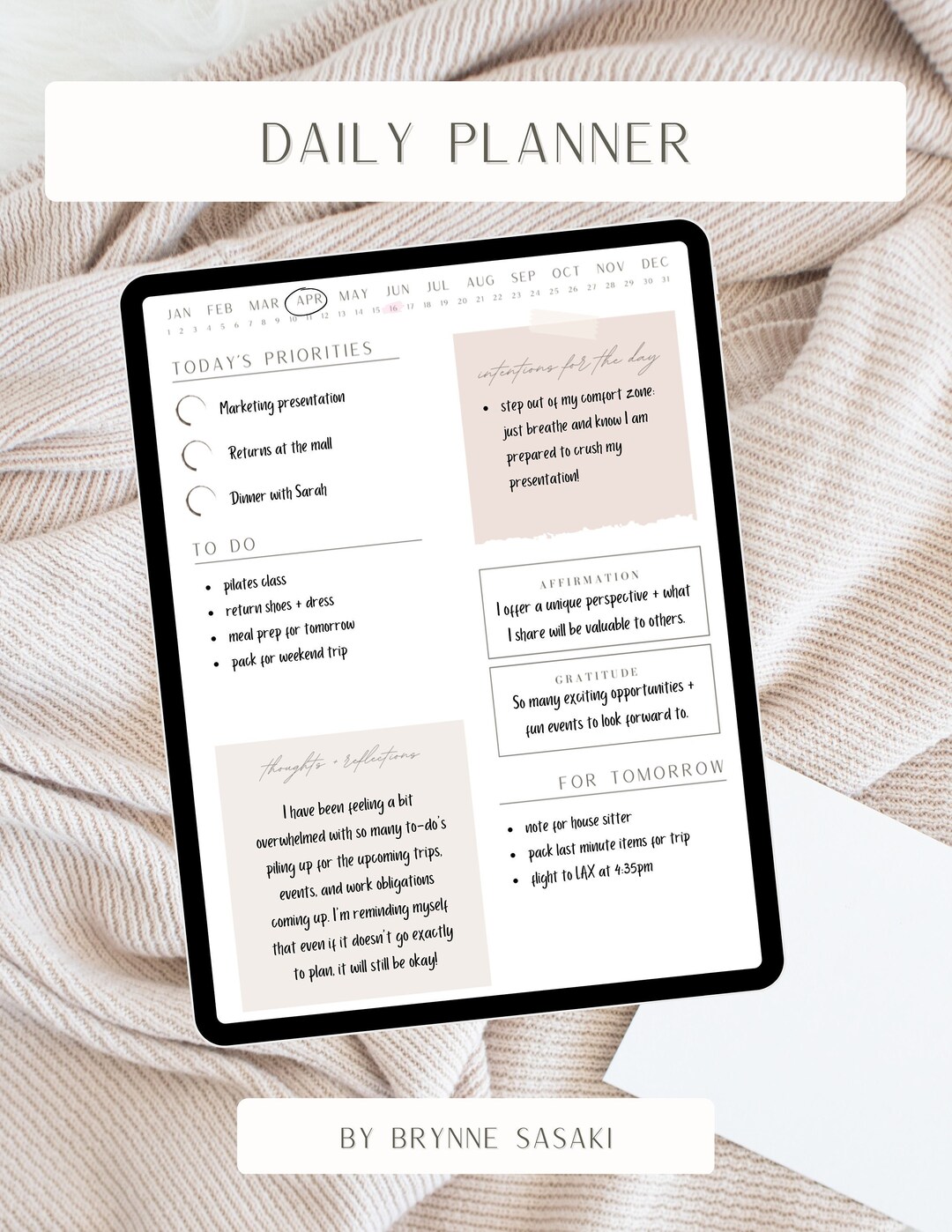 Simple Daily Printable Planner | Digital Planner | to Do ...