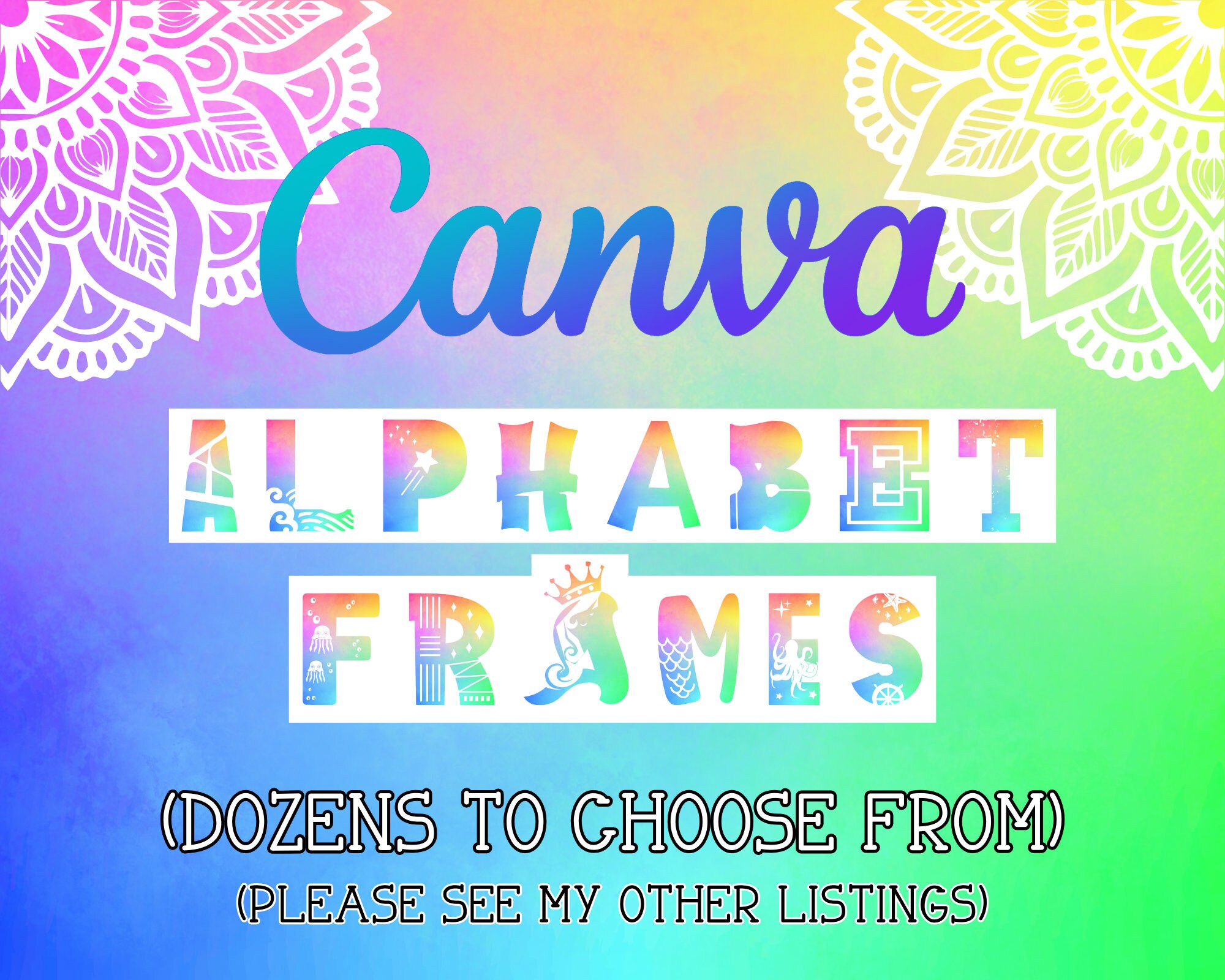 Canva Alphabet Font Frame Template fat Kat Font - Etsy