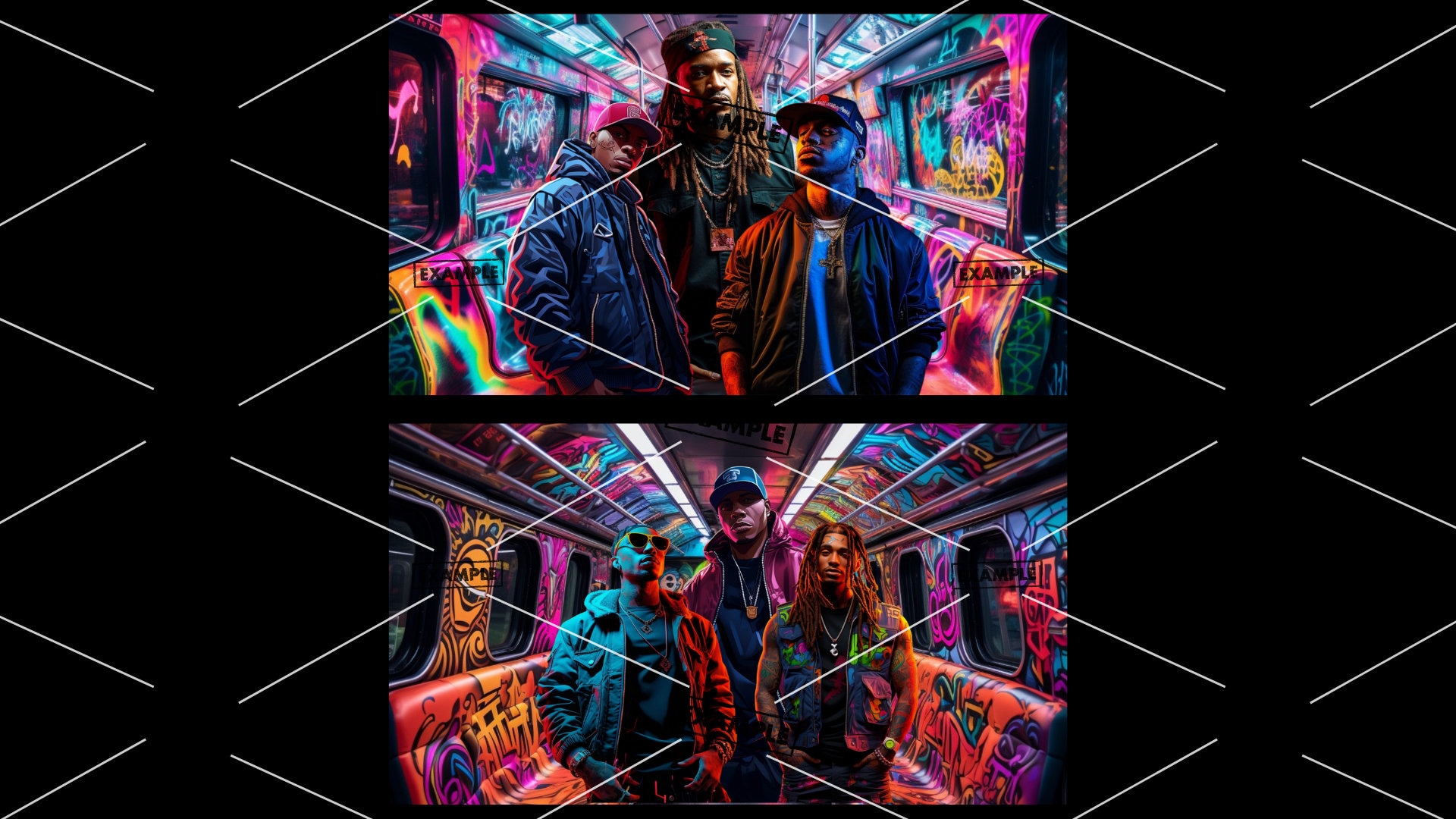 Rappers on Neon Graffiti Backgrounds Bundle of 10 - Etsy