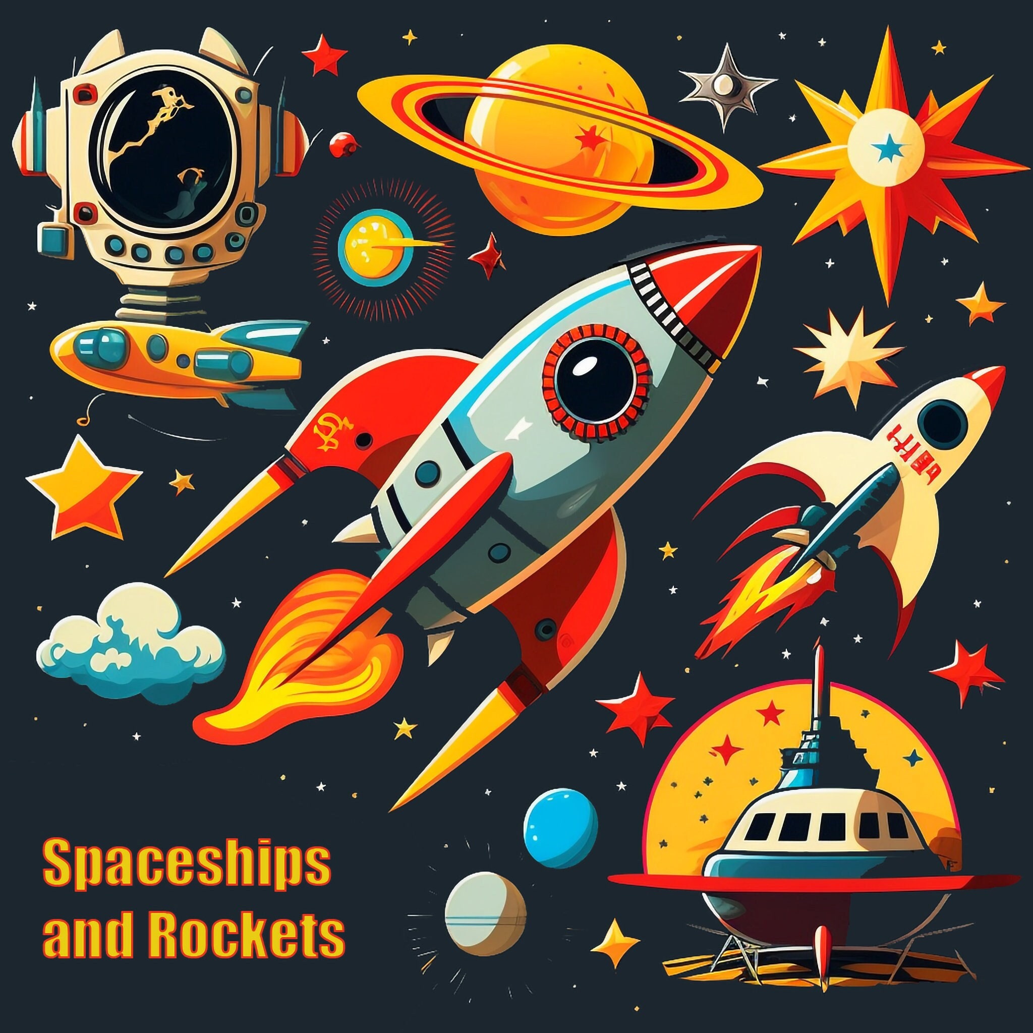 Stellar Space Clipart Collection - Etsy