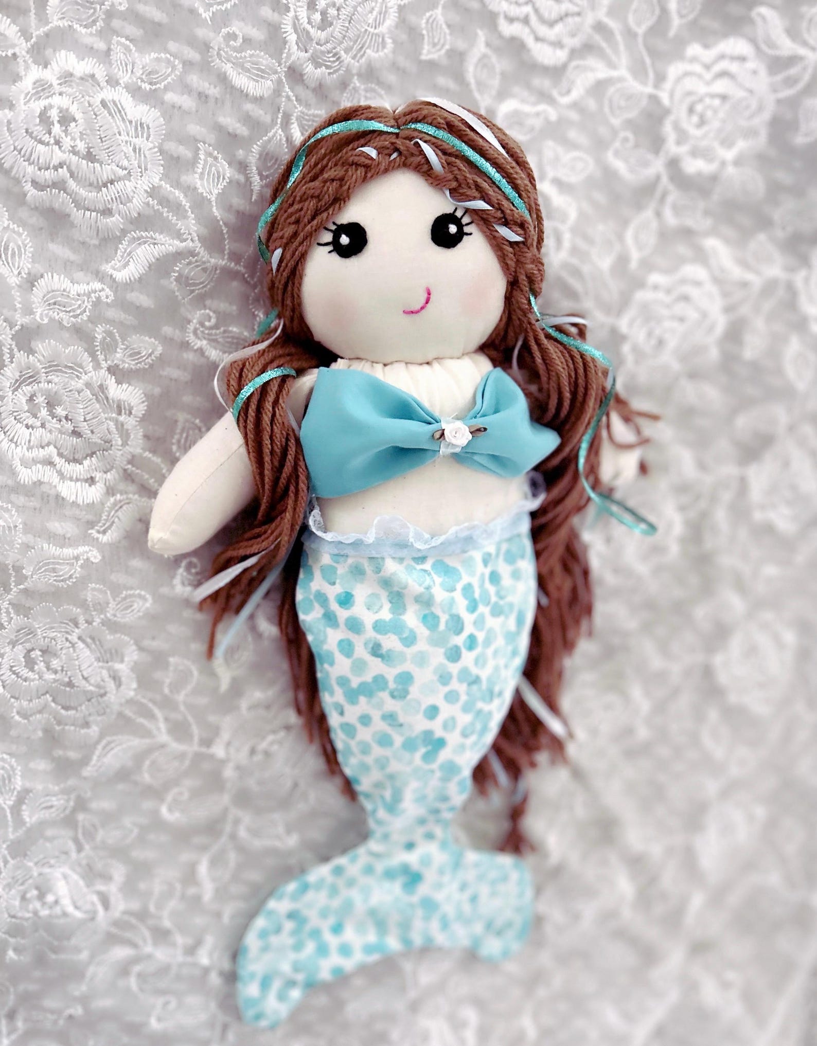 Handmade Mermaid Doll, Mermaid Heirloom Doll, Mermaid Rag Doll, Mermaid ...