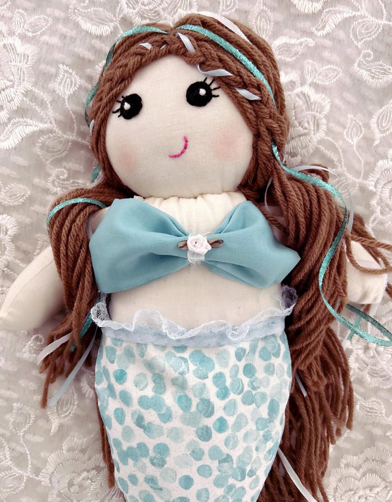 Handmade Mermaid Doll, Mermaid Heirloom Doll, Mermaid Rag Doll, Mermaid ...