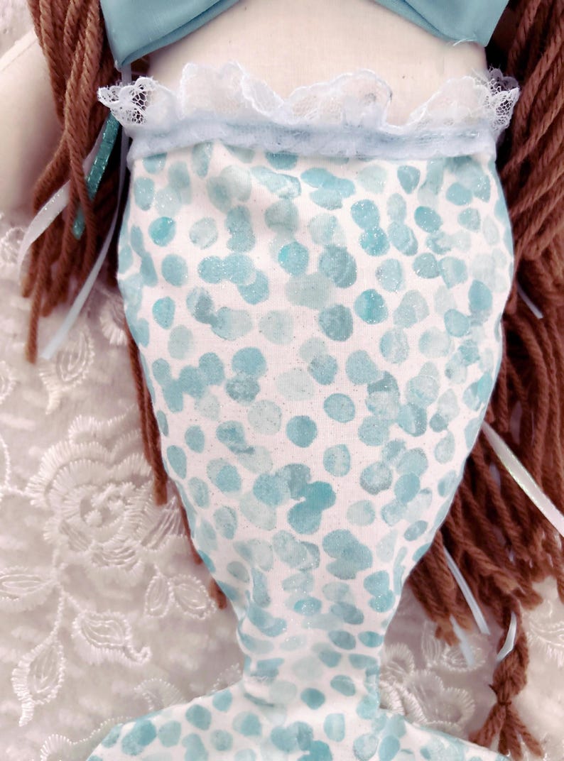 Handmade Mermaid Doll, Mermaid Heirloom Doll, Mermaid Rag Doll, Mermaid ...