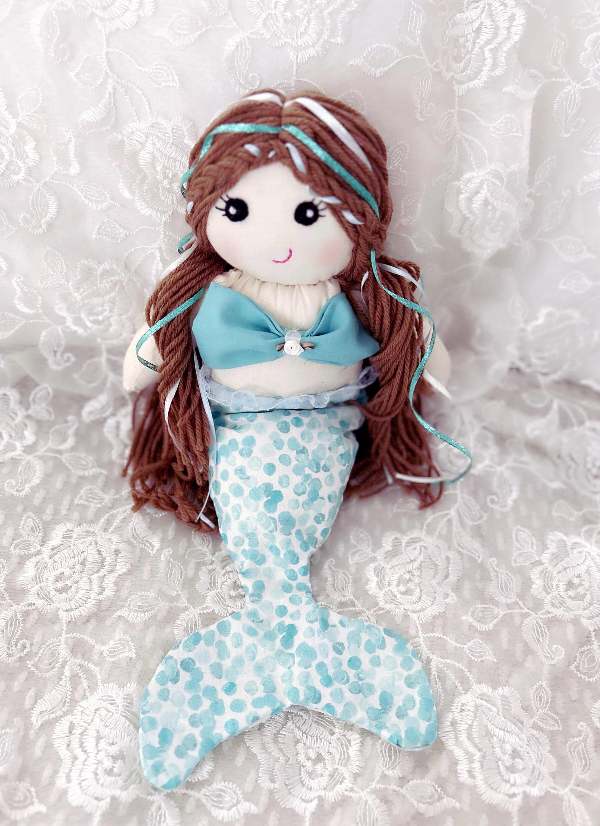 Handmade Mermaid Doll, Mermaid Heirloom Doll, Mermaid Rag Doll, Mermaid ...