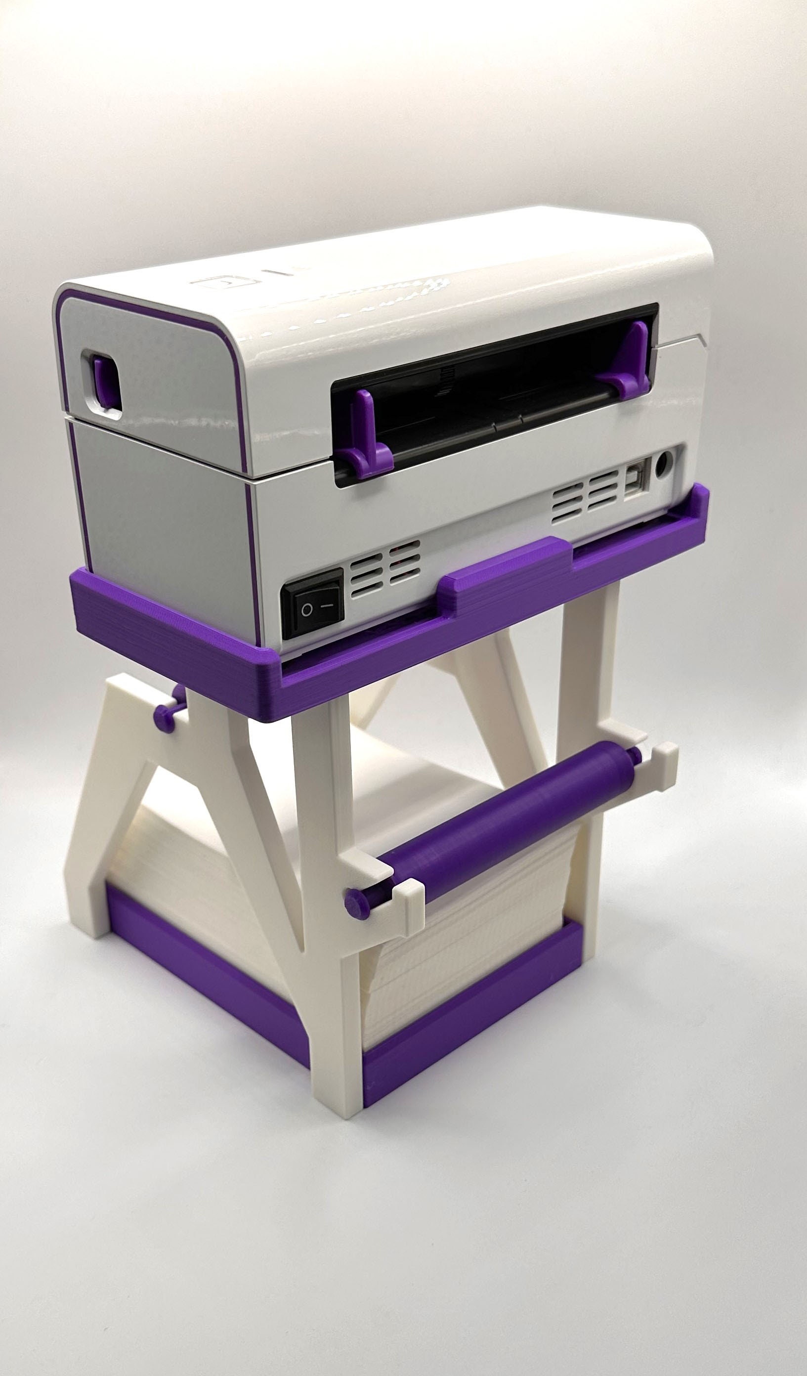 Rollo Purple Wireless Thermal Printer Stand Label Holder (rolls and Stacks) | Space Saving 4x6 ...