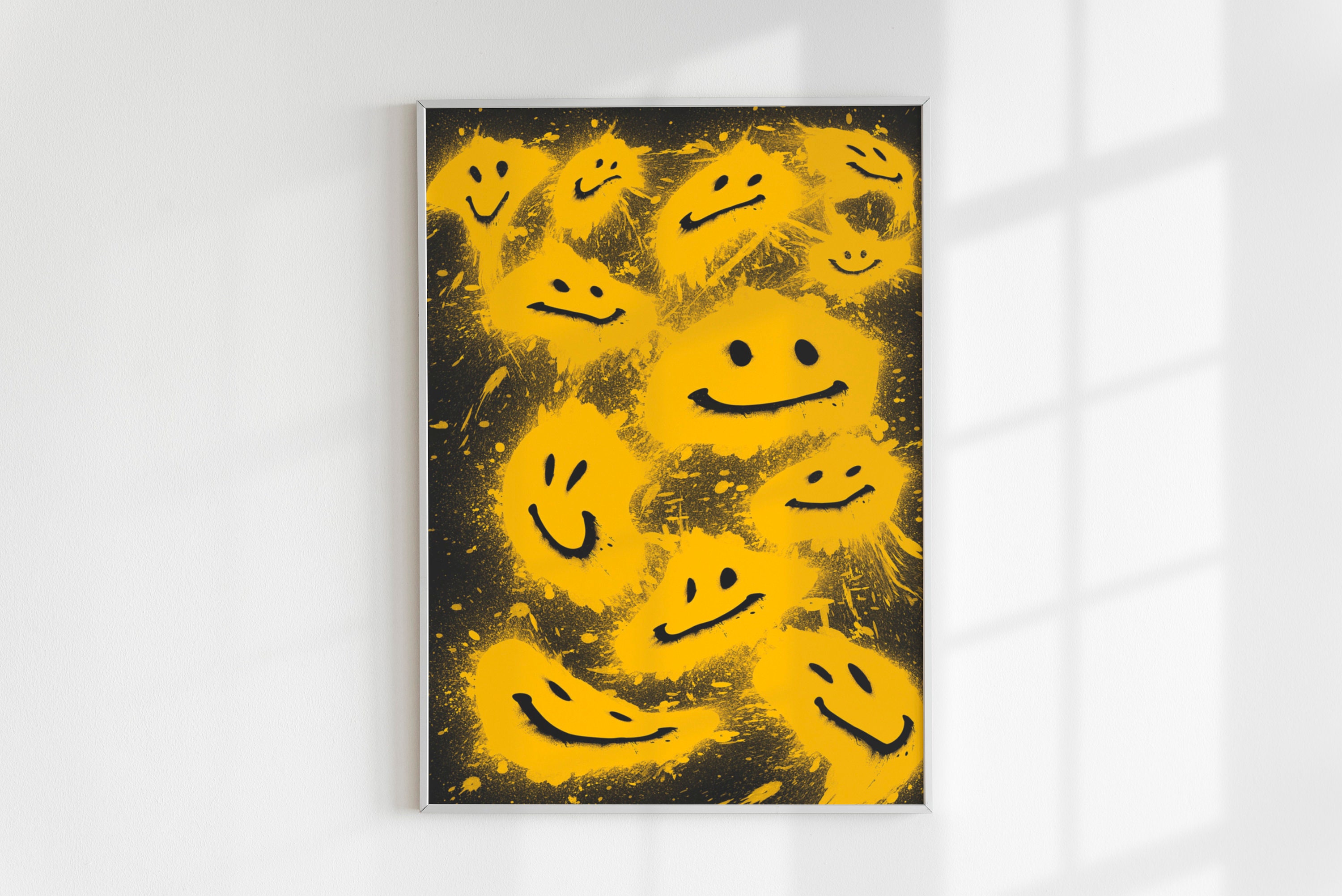 Drippy Smiley Print Drippy Smiley Poster Melted Smiley - Etsy