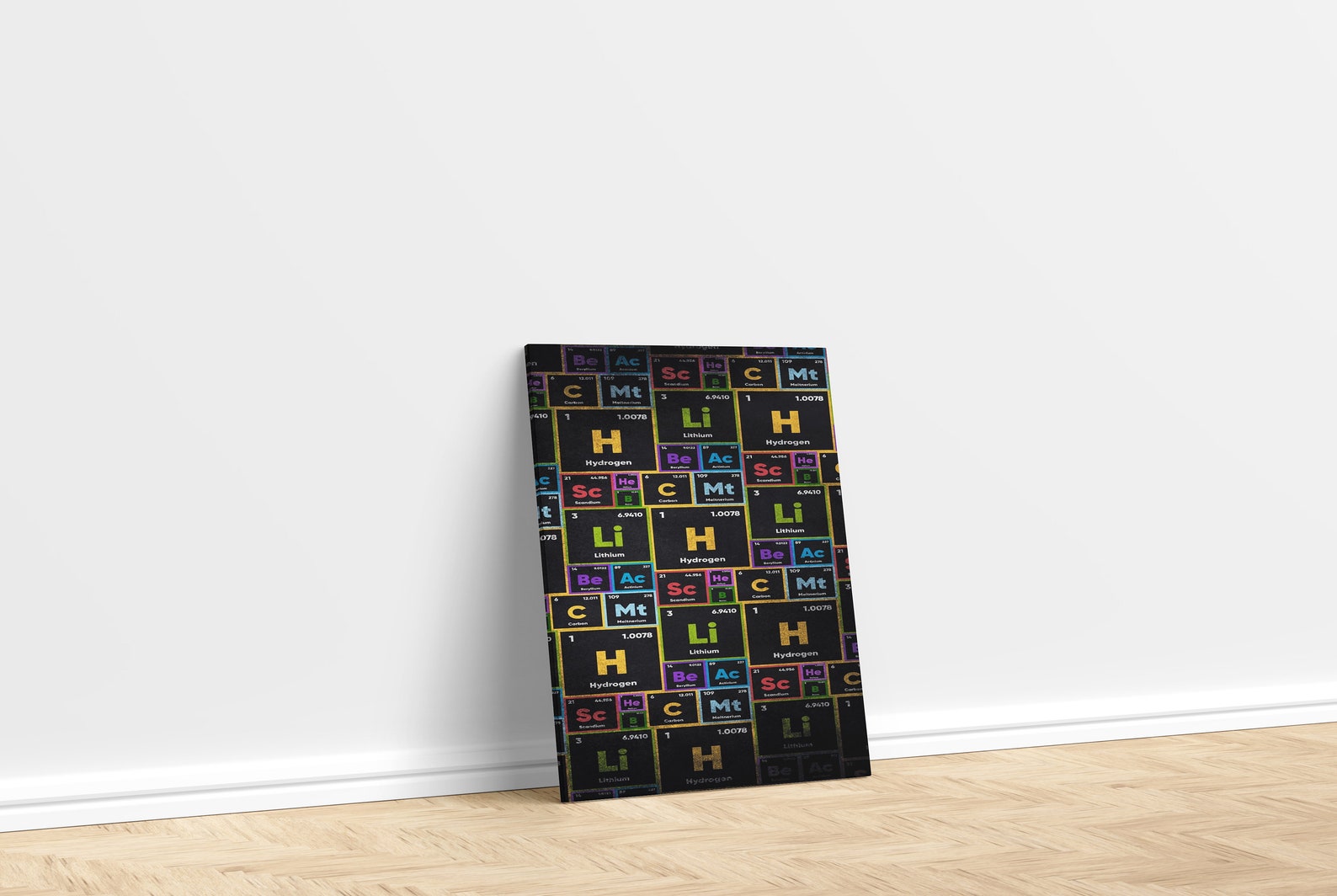 Colorful Periodic Table of the Elements Poster Canvas, Chemistry Fans ...