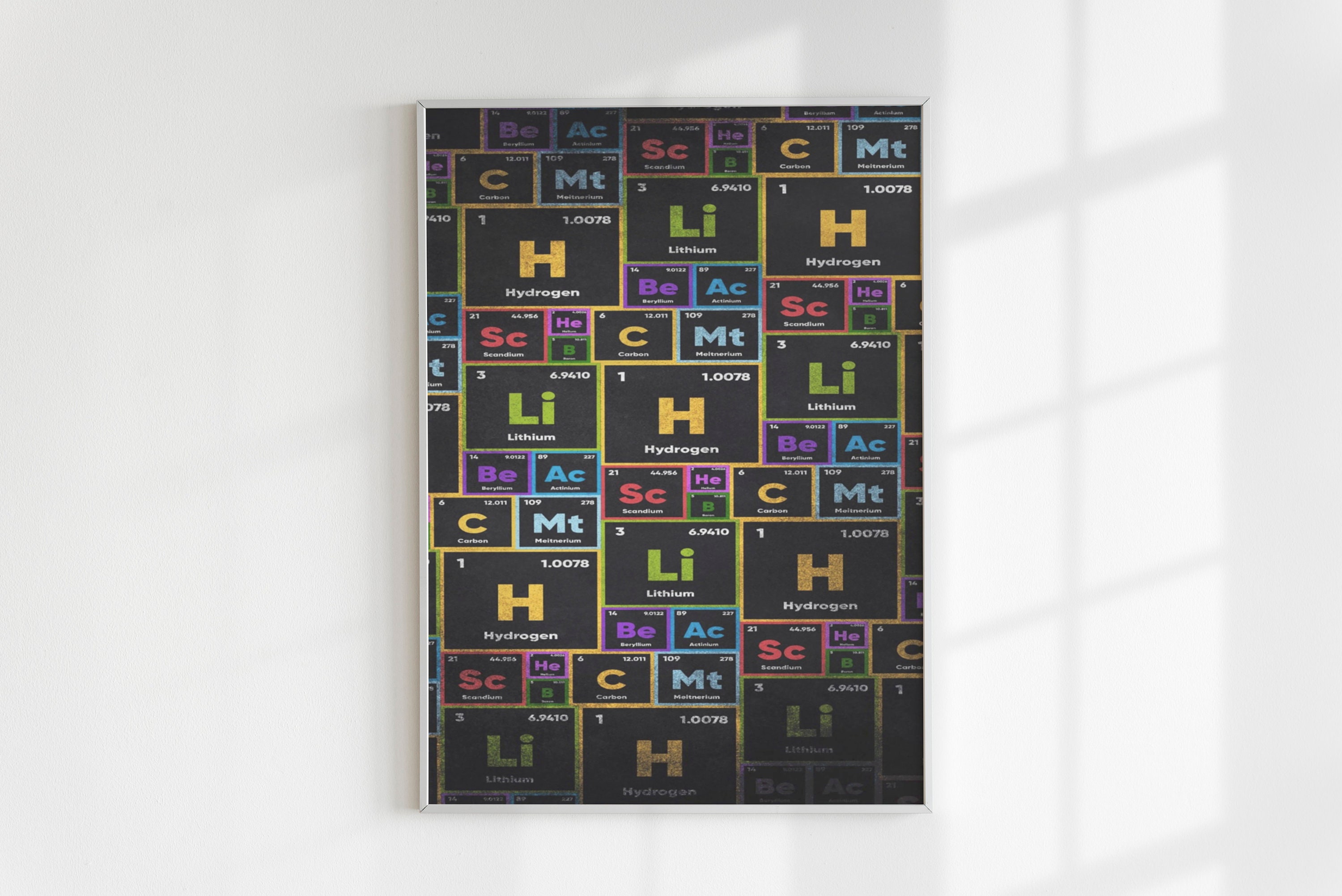 Colorful Periodic Table of the Elements Poster Canvas, Chemistry Fans ...