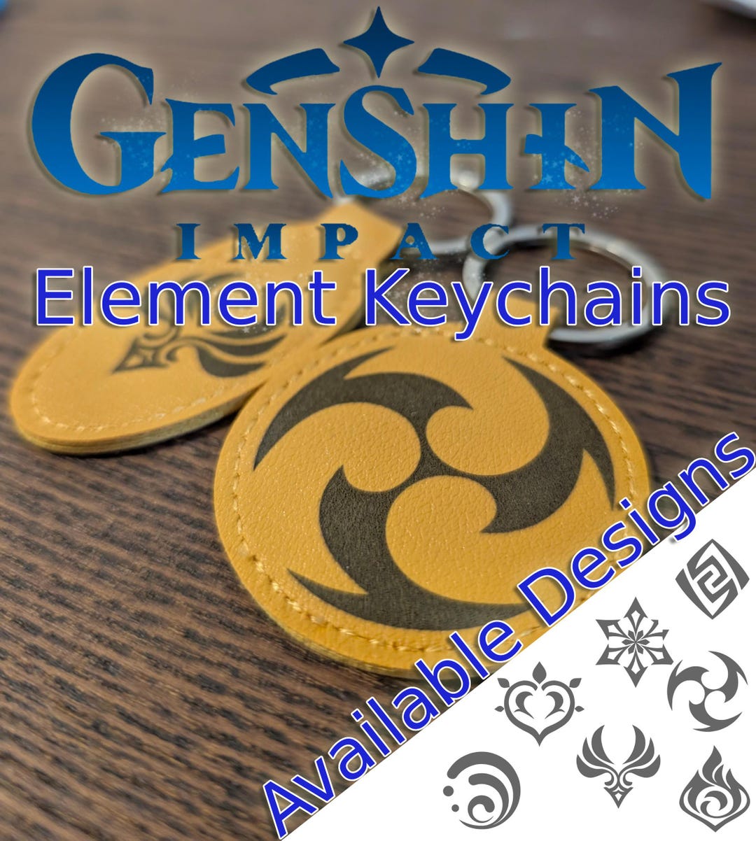 Genshin Impact Elemental Keychains - Etsy