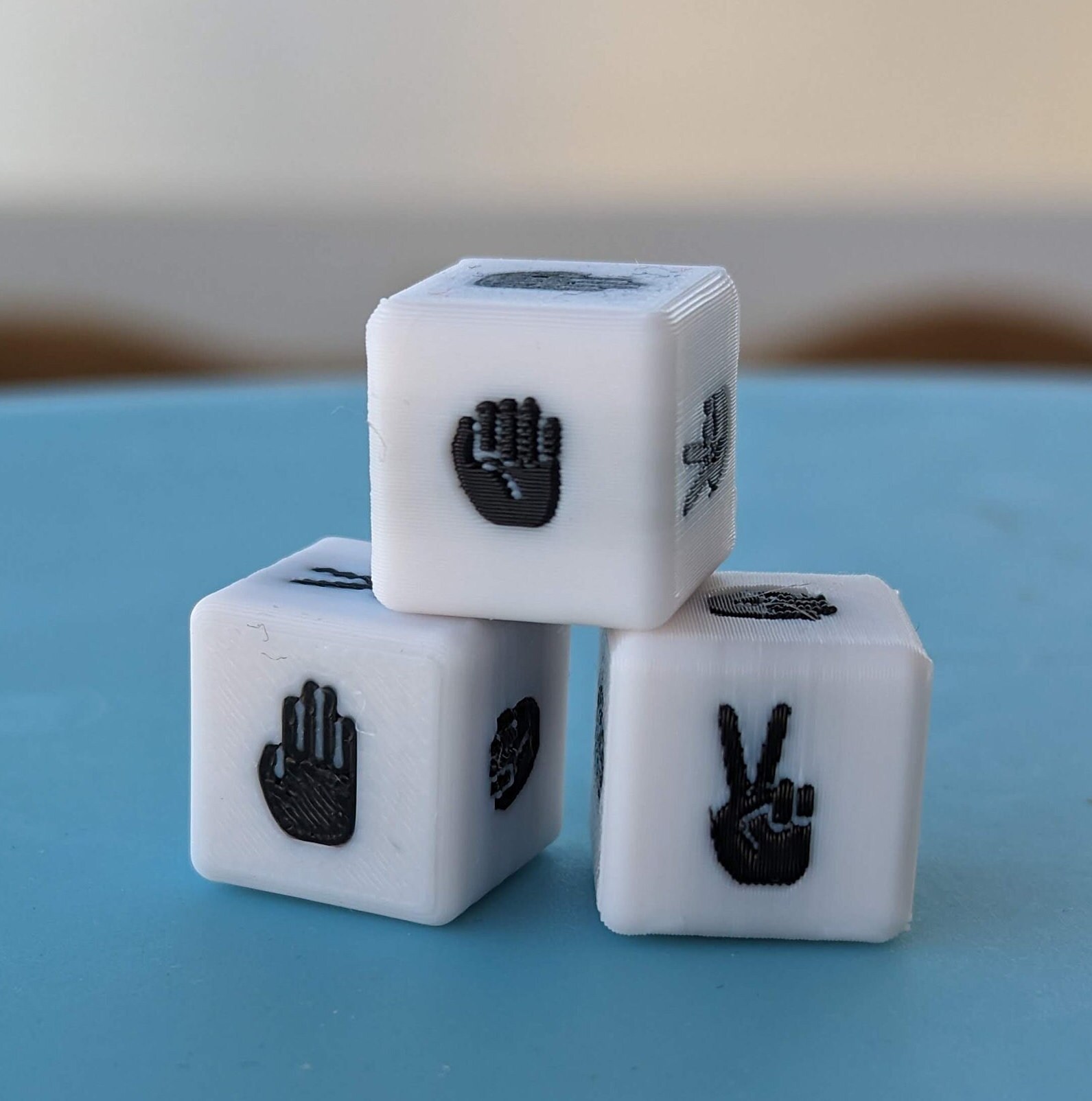1x Unique 3D Printed Rock Paper Scissors Dice Set as Seen on - Etsy