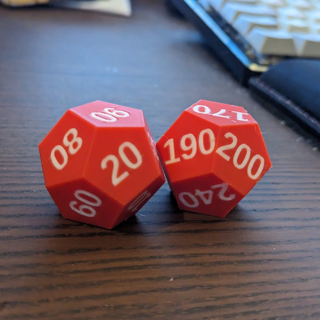 1x Custom Pokemon TCG Damage Counter Spindown Dice Set Dual D12s 10-120 ...