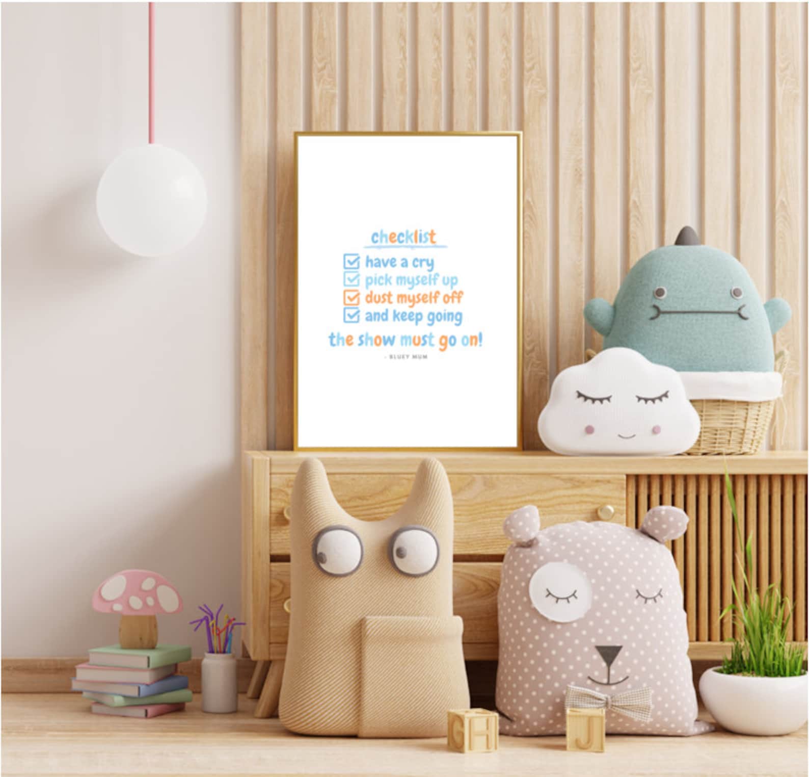 Bluey Mum Checklist Poster: Inspirational Quote Art (digital Download ...
