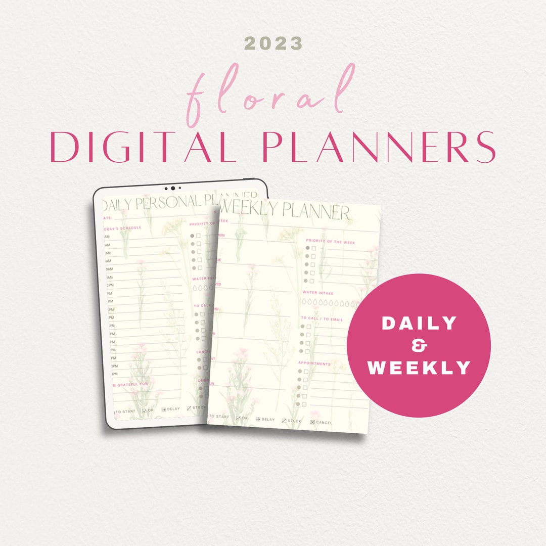 Whimsical Cottagecore Digital Daily and Weekly Planner Printable With ...
