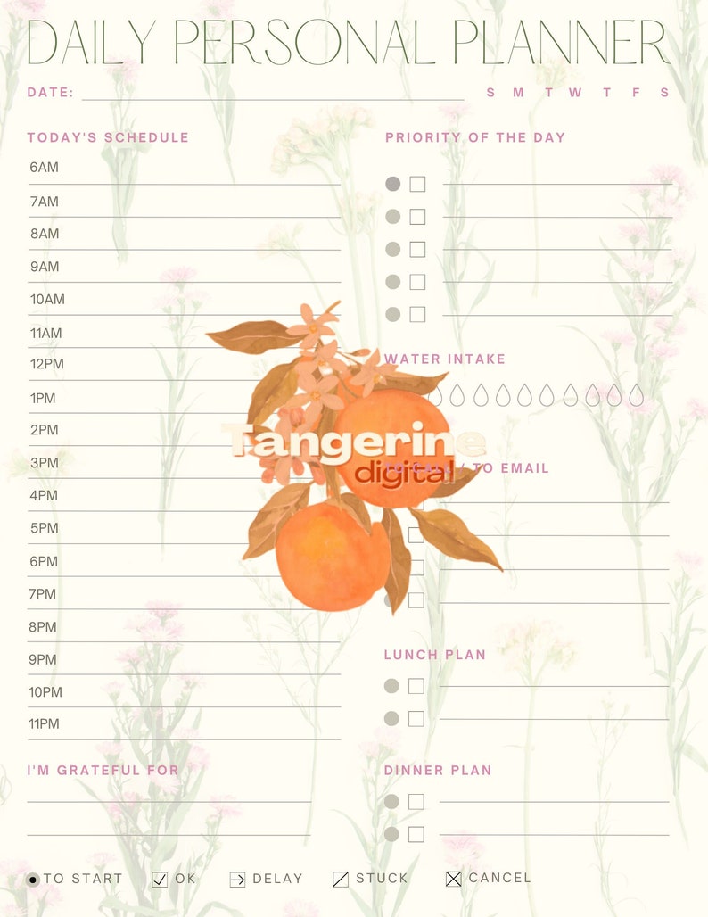 Whimsical Cottagecore Digital Daily Planner Printable With Floral ...
