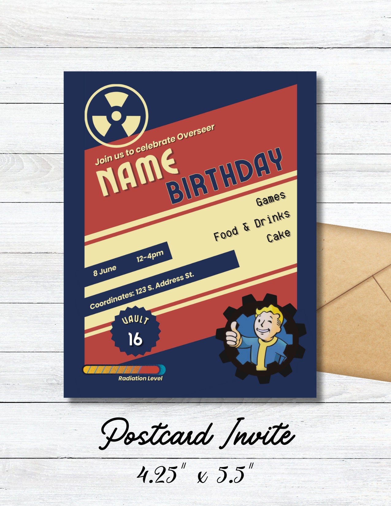 Fallout Invitation, Fallout Game Birthday Invitation, Pip Boy, Birthday ...