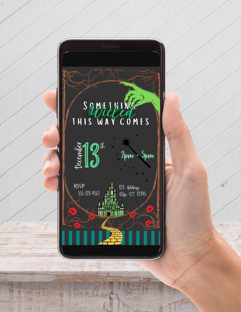 Wizard of Oz Party Invitation, Printable, Canva Template (instant ...