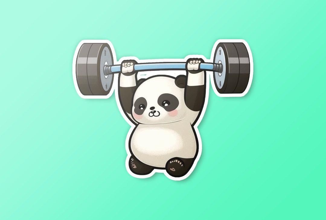 Panda Bodybuilding Digital Sticker - Etsy