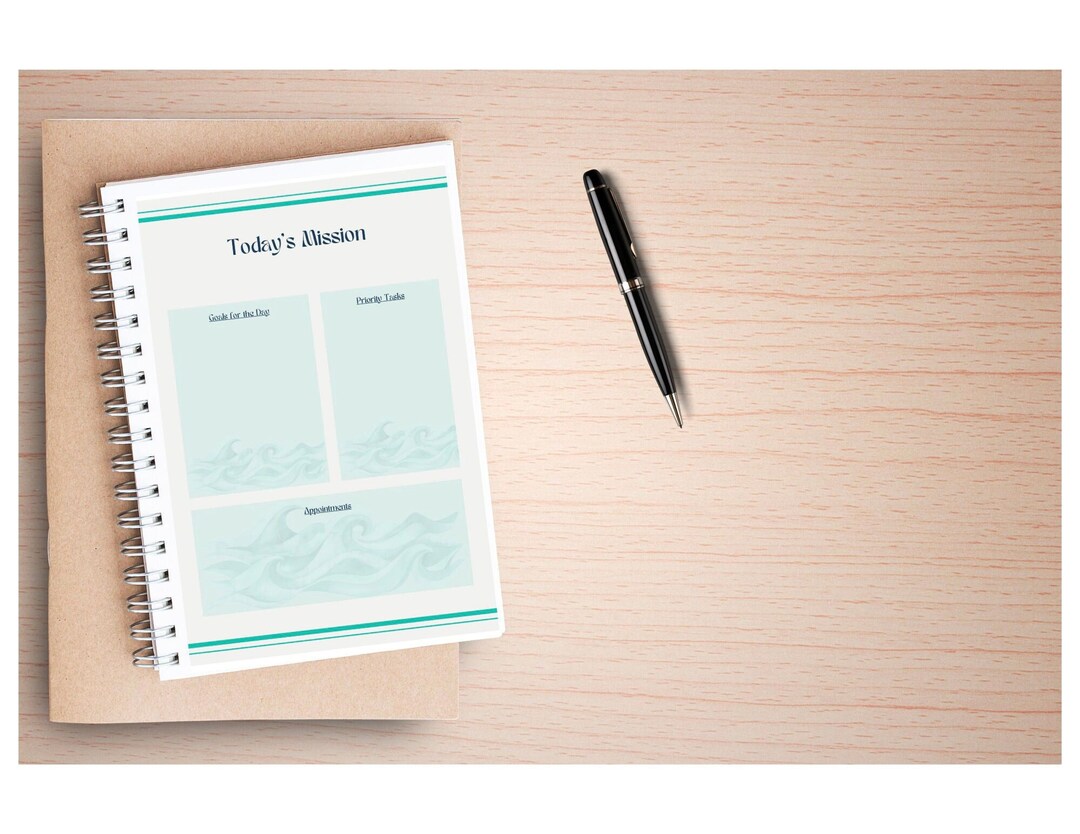 Ocean Wave Printable Planner - Etsy