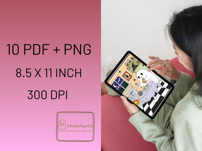 Halloween Coloring Pages – 10 Cute Spooky Sheets, 8.5x11 In, Printable ...