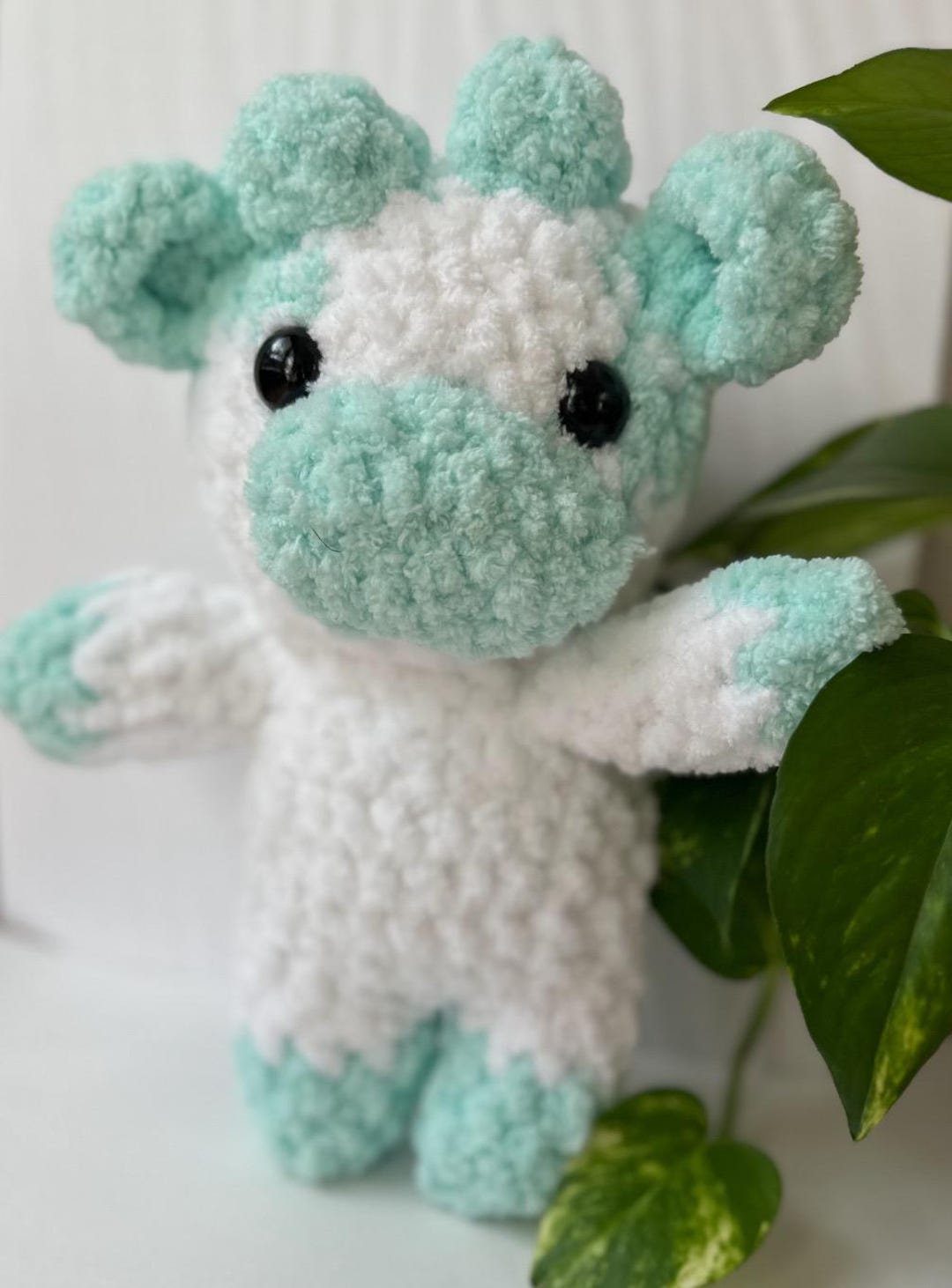 Mint Green Cow Plushie – Cute Pastel Farm Animal Toy, Mint Colored Cow ...