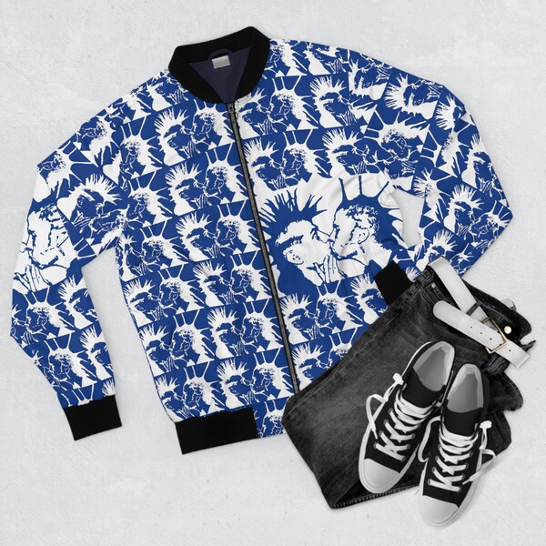 Blue and White Quilted Jacket - Etsy