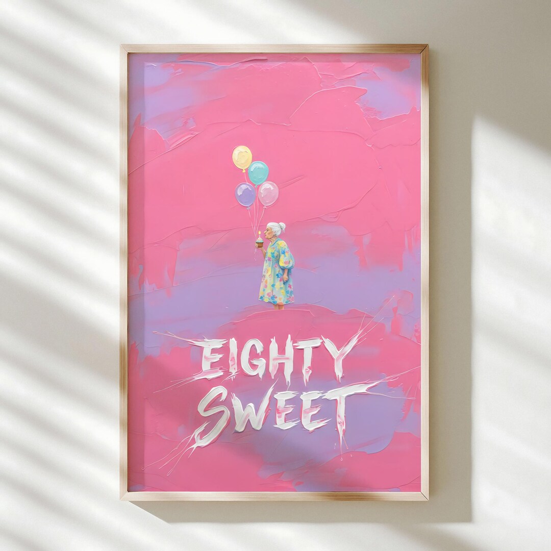 Eighty , Sweet Happy 86th Birthday Grandma Oil Painting Tiny Elderly ...