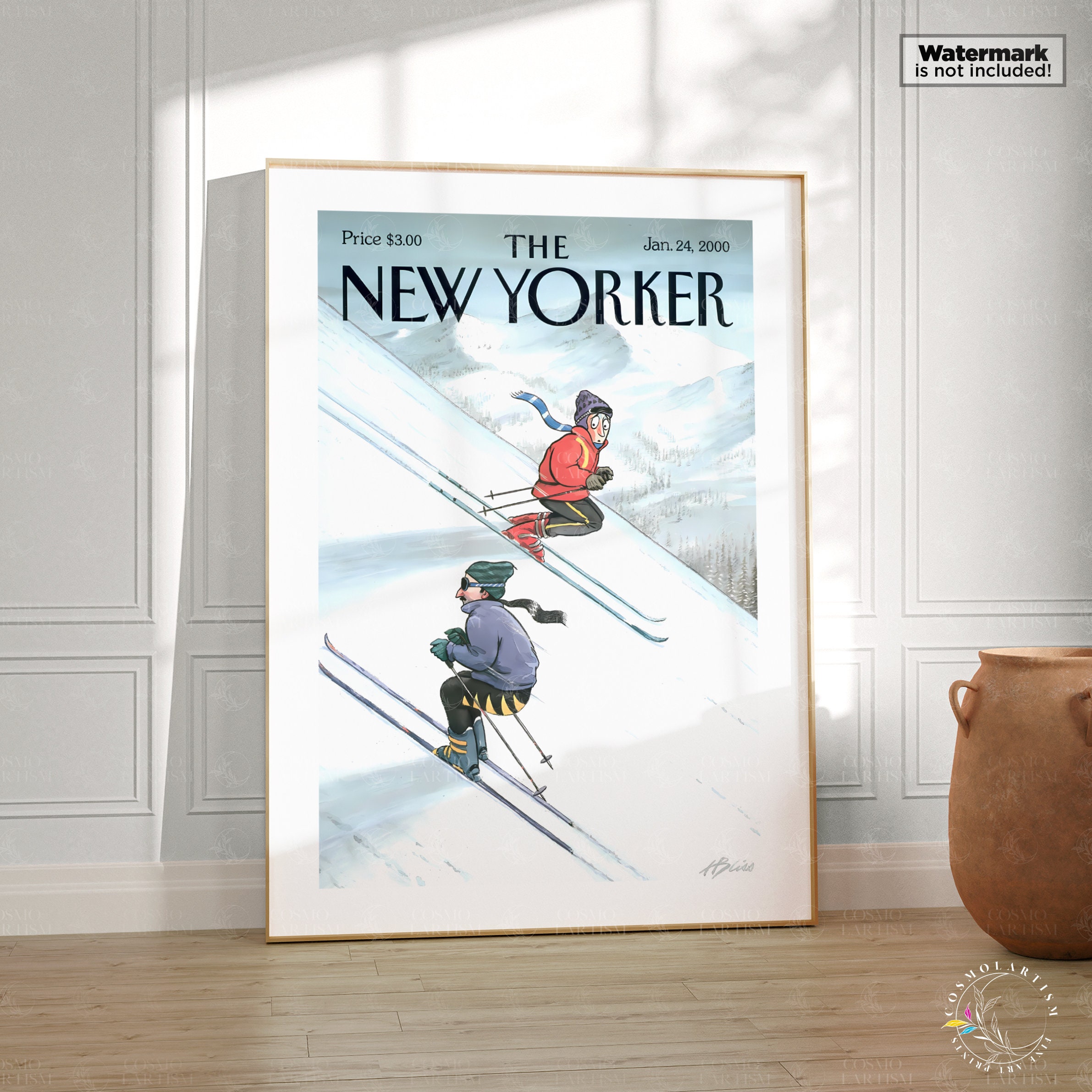The New Yorker Magazine Cover Winter Poster Set of 3, Gallery Wall Set ...