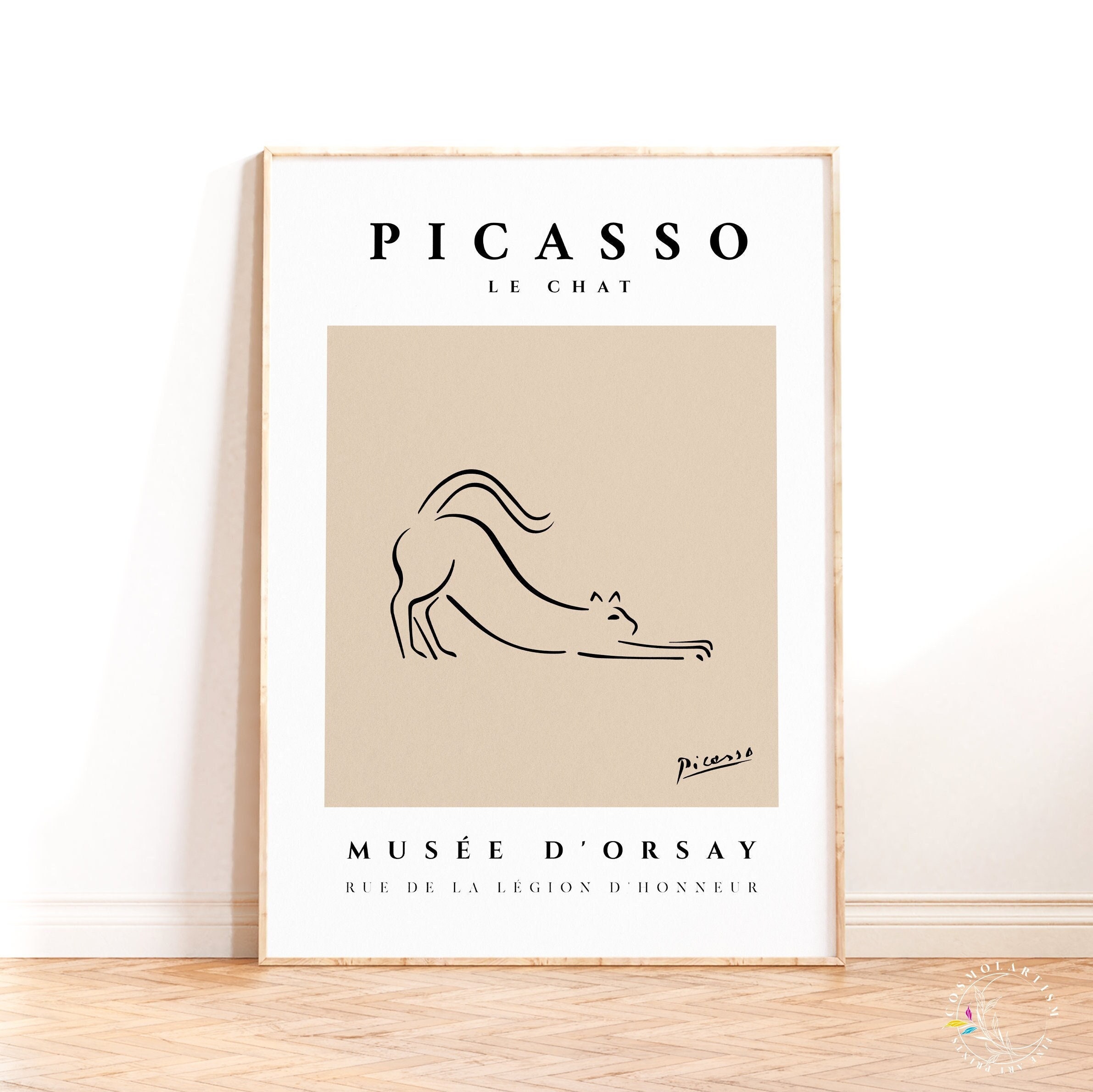 Pablo Picasso Cat Poster, Picasso Animal Wall Print, Line Art Poster ...
