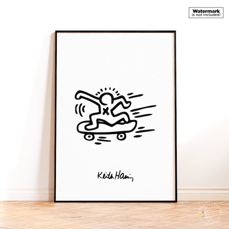 Keith Haring Print, Keith Haring Skate Lover, Pop Art Poster, Kaith ...