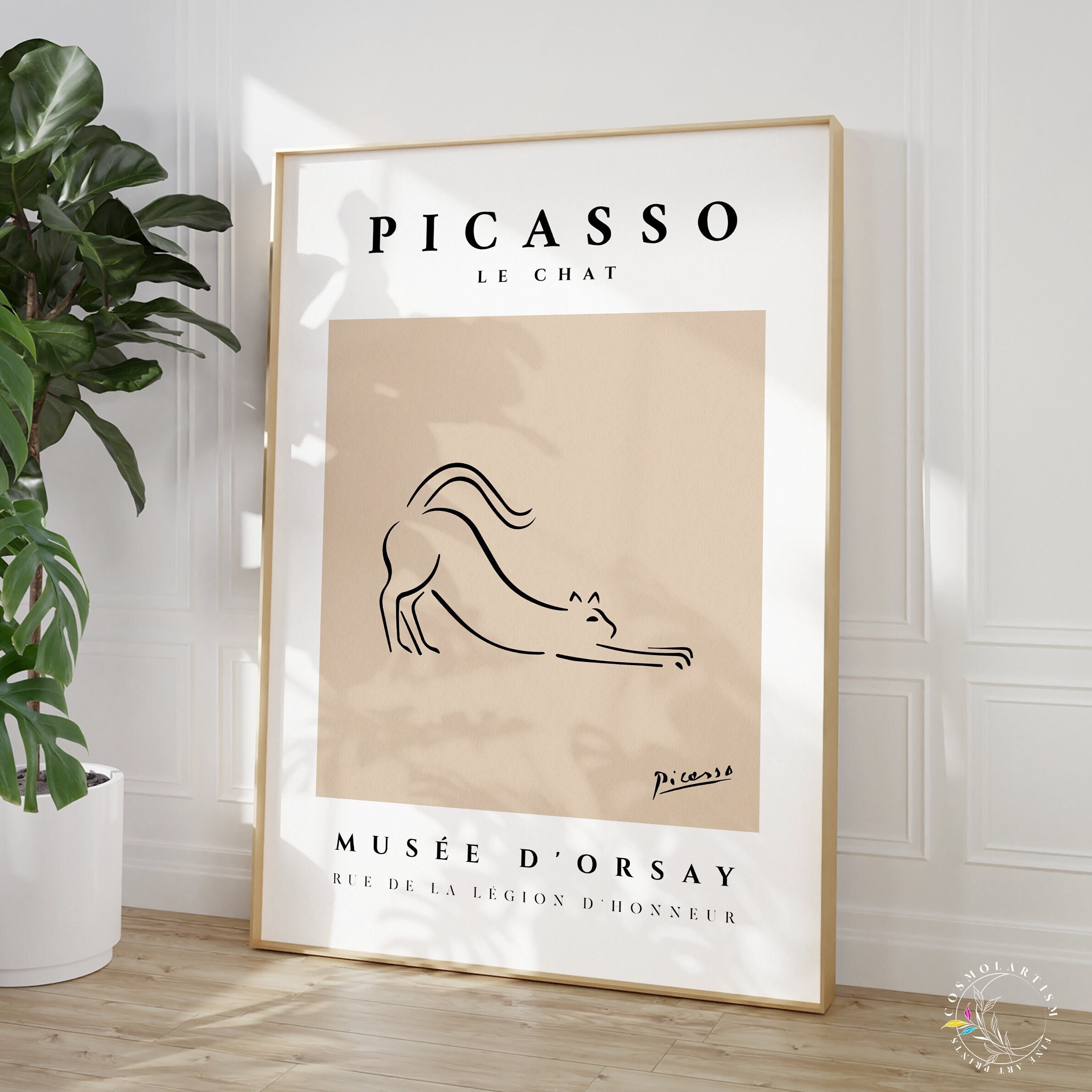 Pablo Picasso Cat Poster, Picasso Animal Wall Print, Line Art Poster ...