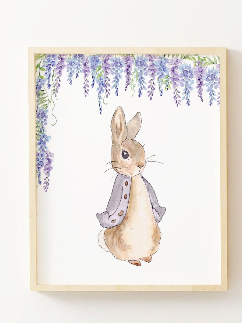 Watercolor Peter Rabbit Nursery Prints, Baby Initial Print, Peter ...