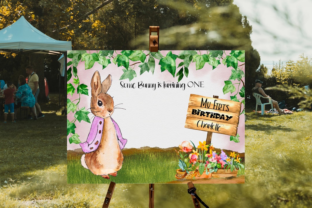 Peter Rabbit Birthday Backdrop, First Birthday Backdrop, Peter Rabbit ...